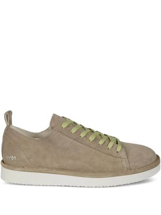 Panchic baskets en cuir à logo embossé - Marron