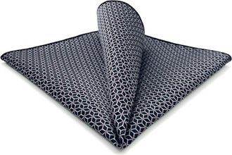 Shlax & Wing Carr&eacute; de poche homme noir &agrave; motif cubes blancs &eacute;l&eacute;gant grande taille id&eacute;al pour cadeau