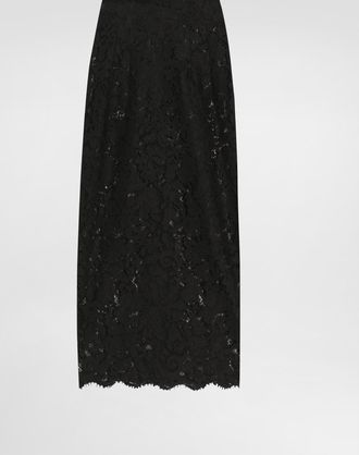 Dolce & Gabbana Cordonetto Lace Midi Skirt - Frau R&ouml;cke Schwarz 44