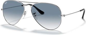 Ray-Ban Aviator Gradient Sonnenbrillen Silber Fassung Blau Glas 62-14