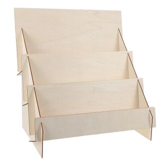 Cabilock Holz Kartenst&auml;nder 3 st&ouml;ckig mit Selbstgemacht Montage Multifunktionaler Postkarten und Gru&szlig;kartenhalter f&uuml;r Schreibtisch und Verkaufsdisplay