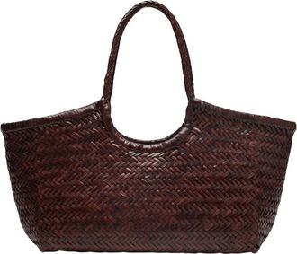 Dragon Diffusion Femme, Sacs, Brun, Taille: ONE Size Borsa Shopping in Pelle Intrecciata