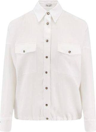 Brunello Cucinelli Femme, Blouses et Chemises, Blanc, Taille: 42 FR Camicia coulisse