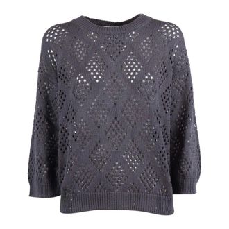PESERICO Femme, Pulls, Bleu, Taille: 44 FR Tricot &agrave; col rond