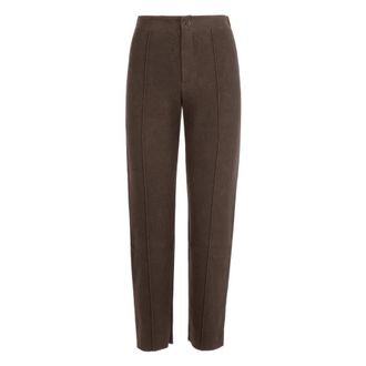 Bomboogie Femme, Pantalons, Brun, Taille: 42 FR Pantalon Cigarette en maille de coton