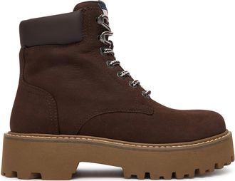 Tommy Jeans Schn&uuml;rstiefeletten Tommy Jeans Tjw Platform Nubuck Boots EN0EN03114 Braun