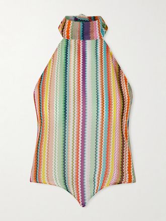 Missoni Neckholder-oberteil Aus Cr&ecirc;pe De Chine Aus Einer Baumwoll-seidenmischung Mit Streifenmuster - Mehrfarbig