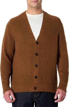 Amazon Essentials Herren (Demis Favorit) Relaxed-Fit-Strickjacke Baumwollmischung, Karamell Heide, XXL