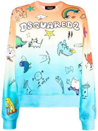 Dsquared2 sweat &agrave; logo imprim&eacute; - Bleu