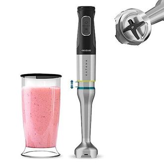 Cecotec Katana TotalDestroy 1500XL DK Hand Blender, 1500 W, 21 vitesses et Turbo, 4 lames en titane noir, capot anti-éclaboussures, pied extra-long, gobelet d