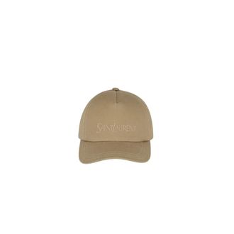 Saint Laurent Logo-Baseballkappe mit Stickerei - - Accessories - Damen - Beige - 57 CM