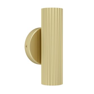 Eglo Wandlampe Portillo, Wandleuchte innen, Wohnzimmerlampe mit Uplight und Downlight, Wandstrahler aus Metall in Messing-matt, GU10 Fassung