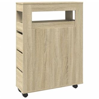 vidaXL vidaXL Schmaler Badschrank mit R&auml;dern Sonoma-Eiche Holzwerkstoff