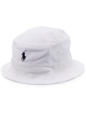 Polo Ralph Lauren Fischerhut mit Polo Pony - Wei&szlig;