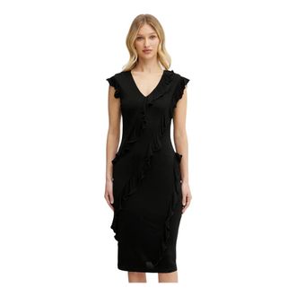 Karl Lagerfeld Robe Habill&eacute;e en Viscose - Femme - Robes - Noir - Taille: 36 FR