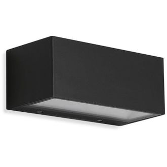 B.K.Licht LED Au&szlig;enwandleuchte Au&szlig;enlampe IP44 4000K 12W schwarz Metall-Glas Telefunken