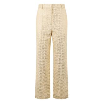Valentino Garavani Femme, Pantalons, Beige, Taille: 40 FR Pantalon boucl&eacute;