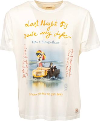Bob Homme, Tops, Blanc, Taille: M T-Shirt en Coton Imprim&eacute;