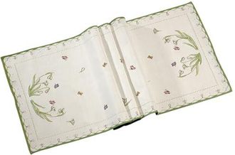 Villeroy & Boch Colourful Spring Tischläufer Schneeglöckchen Weiß, Maschinenwaschbar, Gobelin Läufer Frühling Blumen Schmetterlinge, Unterleger Tisch Ostern, Baumwoll