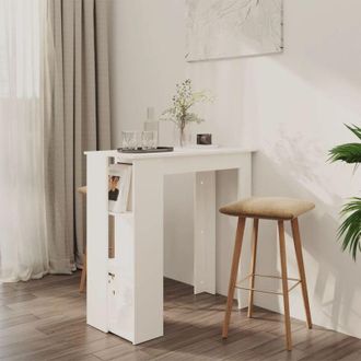 vidaXL Bartisch mit Regal Wei&szlig; 102x50x103,5 cm Holzwerkstoff vidaXL