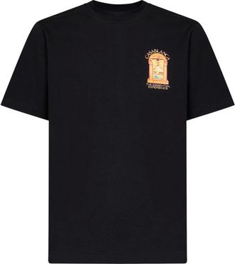 Casablanca Homme, Tops, Noir, Taille: XL T-shirt Hermons Mirage Arch