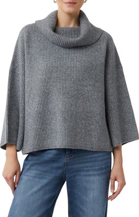 Comma Poncho-Pullover mit weitem Rollkragen