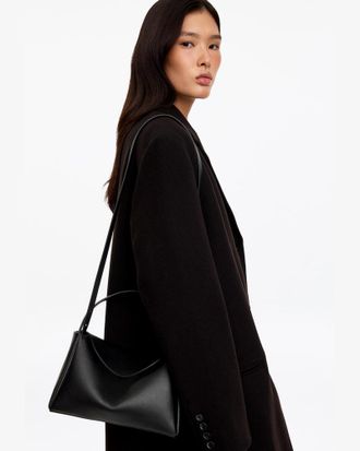 Arket Schultertasche Aus Leder -Schwarz