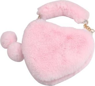 Generic coeur en peluche - &agrave; main &agrave; bandouli&egrave;re, &agrave; main souple | Fourre-tout de mode spacieux pour femmes, transport quotidien d&eacute;tudiant, accessoire mignon, o
