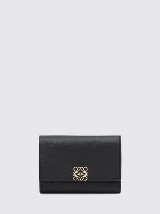 Loewe Kompakte Anagram-Geldb&ouml;rse aus Kalbsleder mit metallischem Logo