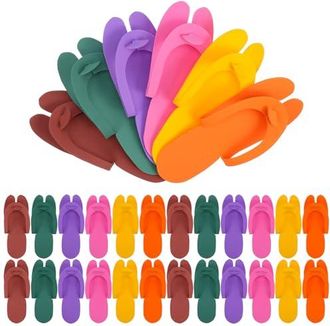 Holibanna Paires de Jetables en Mousse Colorée pour Ongles Pédicure Tongs Voyage Chaussures Portable 29 Cm (couleur aléatoire), couleurs assorties, 45 EU