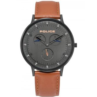 Police Police Herrenuhr Quarz 42mm Edelstahl Grau Kalbsleder Braun Pl15968Jsb.39 - - Accessories - Herren - Grau - ONE SIZE