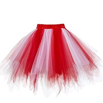 Generic Jupe Tulle Femme Tutu Jupe Jupes Femme Unie Pliss&eacute;e Color&eacute;e - Mini De Danse pour Adulte, Id&eacute;ale pour Cours, Spectacle Ou &Eacute;v&eacute;nement Festif