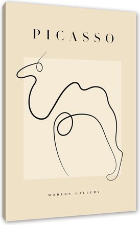 Pixxprint Picasso Art Collection - Das Kamel als, Gr&ouml;&szlig;e: 80x60cm, Leinwandbild, fertig gespannt, Wandbild, Dekoration, Kunstdruck, kein Poster