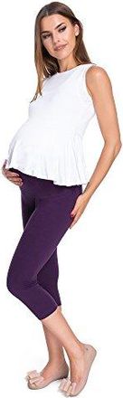 FUTURO FASHION Legging court de grossesse - très confortable - tailles 36 à 50 - PREG34 - Prune - 48