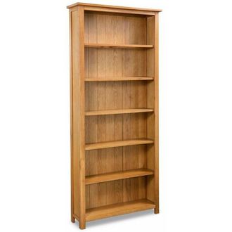 Les Tendances Les Tendances - Biblioth&egrave;que en ch&ecirc;ne massif clair 6 &eacute;tag&egrave;res - Dimensions 70x22x140 cm - Finition vernis naturelle - Espace de rangement esth&eacute;tique