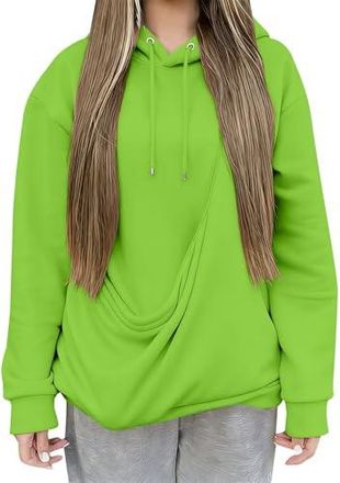 Generic Sweat à capuche léger pour femme - Chaud - Sweat à capuche avec poche et poches - Veste polaire thermique à manches longues - Sweat à capuche dautomne