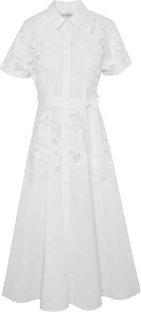 Beatrice .B Femme, Robes, Blanc, Taille: 40 FR Robe Chemisier en Popeline Brod&eacute;