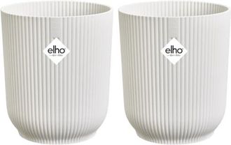 ELHO Vibes Fold Orchid High 12,5cm - Orchideentopf f&uuml;r den Innenbereich - Blument&ouml;pfe f&uuml;r den Innenbereich - 100% recycelter Kunststoff - Wei&szlig;/Seidenwei&szlig; (