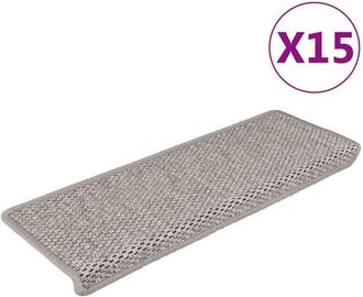 vidaXL Tapis descalier autocollants 15 pcs 65x21x4 cm Argent&eacute;