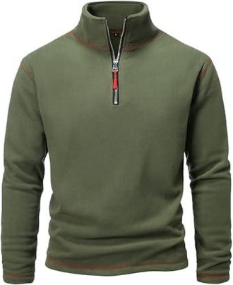 Generic Pull en polaire pour homme - Automne/hiver - Manches longues - Col montant - Haut - Sweat &agrave; capuche dext&eacute;rieur - Sans capuche - Veste de sport &agrave; manch