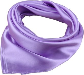 ACVIP Damen Einfarbig Halstuch Kopftuch Nickituch Frauen Satin Quadratisches Halstuch(Lila)