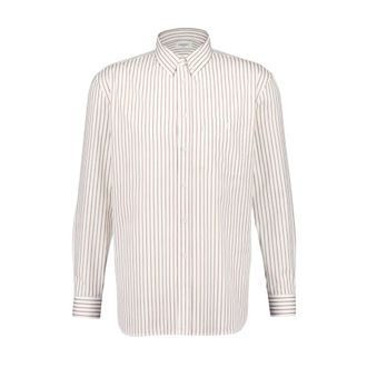 Saint Laurent Gestreiftes Baumwollpopeline-Hemd - - Shirts - Herren - Beige - XL