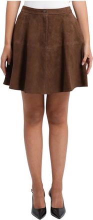 HUGO BOSS Femme, Jupes, Brun, Taille: 42 FR Leather Skirts