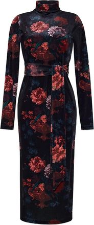 Cara Cara robe mi-longue Piper &agrave; fleurs - Noir