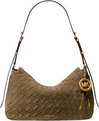 Michael Kors Sac port&eacute; &eacute;paule moyen Nolita en daim tress&eacute; - Femme - Sacs - Vert - Taille: ONE Size
