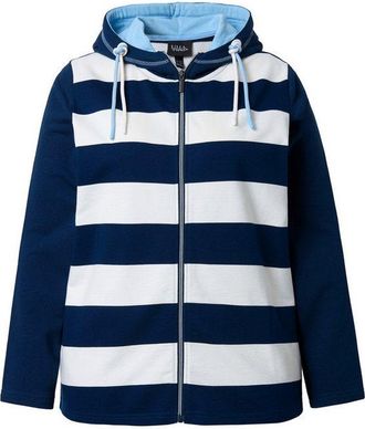 Ulla Popken Sweatjacke Sweatjacke Streifen Kapuze Langarm
