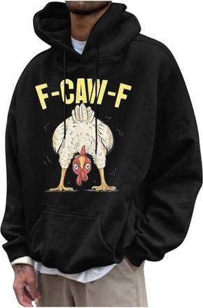 Generico Sweat &agrave; capuche pour homme, T-shirt de poulet de No&euml;l, tenue festive, sweat &agrave; capuche Ninja Samoura&iuml;, japonais, veste avec motif amusant extravagant a