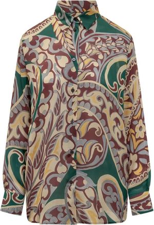 Etro Femme, Blouses et Chemises, Multicolore, Taille: 42 FR Chemise en soie &agrave; imprim&eacute; cachemire