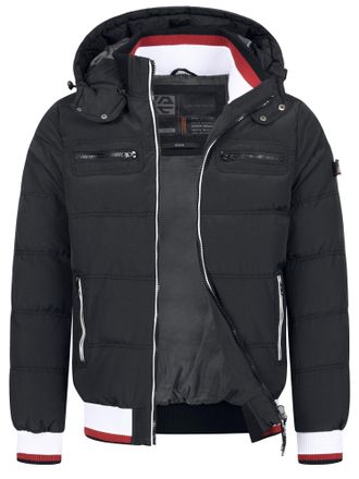 Indicode Herren Marlon Steppjacke in Daunenjacken-Optik | Winterjacke Übergangsjacke Black mix, XXL
