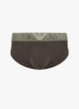 Emporio Armani Slip logotyp&eacute; en coton m&eacute;lang&eacute;